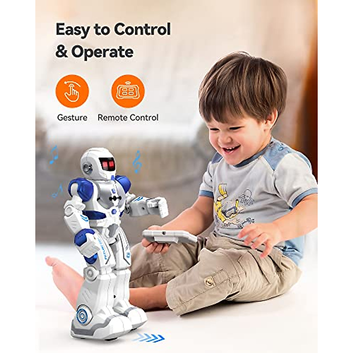 Ruko 6088 Programmable Robot, Gesture Sensing Intelligent Remote Control Robot for Kids 3-6 Years, Christmas Birthday Gift