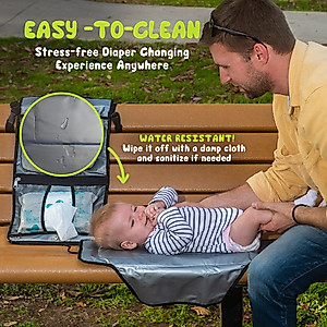 Rebebel - Portable Changing Pad and Diaper Bag, Travel Bag for Baby Essentials, Convertible Straps for Shoulder or for Baby Stroller, Pockets for Baby Stuff