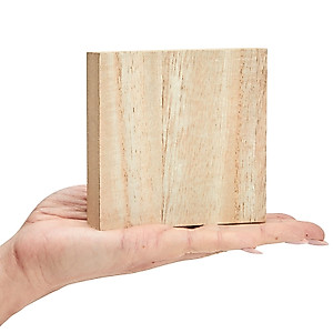 Unfinished Wood Blocks for Crafts, 1 Inch Thick MDF Squares (4x4 in, 4 Pack)
