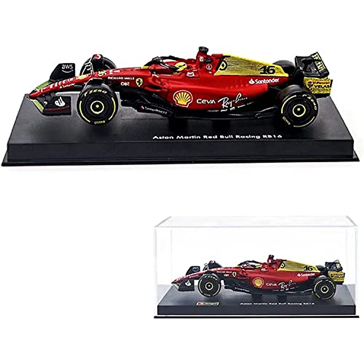 XTD Bburago 1:43 2022 F1 F1-75 75th Anniversary #16 Charles Leclerc F1-75#55 Carlos Sainz Alloy Luxury Vehicle Diecast Cars Model Toy Collection Gift (F1-75 75th #16 Hardcover)