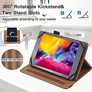 Frankmate 7 inch Tablet Case, Universal Tablet Case for All 6 7 8 Inch Tablets, Leather Protective Cover Stand Folio Case Compatible with iPad Samsung Android Tablets