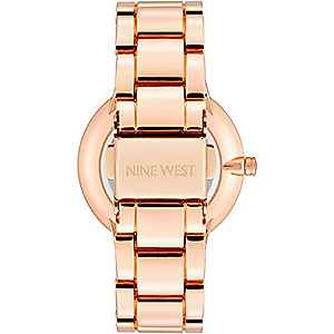 Nine West Women's Japanese Quartz Dress Watch with Metal Strap, Rose Gold, 14 (Model: NW/2098PKRG)