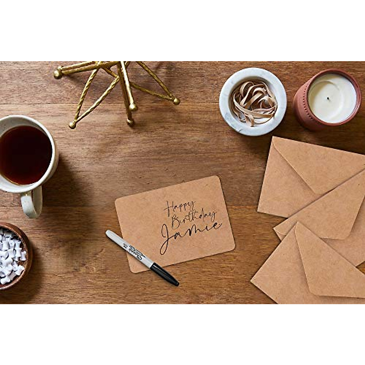 Blank Flat Cards and Envelopes 5" x 7" Brown Kraft 100 Pack of Envelopes and Cards for Wedding, Graduation, Baby Shower, Greeting Card (Kraft Envelopes with Cards)