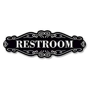 Restroom Sign for Door - 9x3 Dibond Unisex Bathroom Sign - Restroom Signs for Business - All Gender Restroom Sign - Unisex Restroom Sign