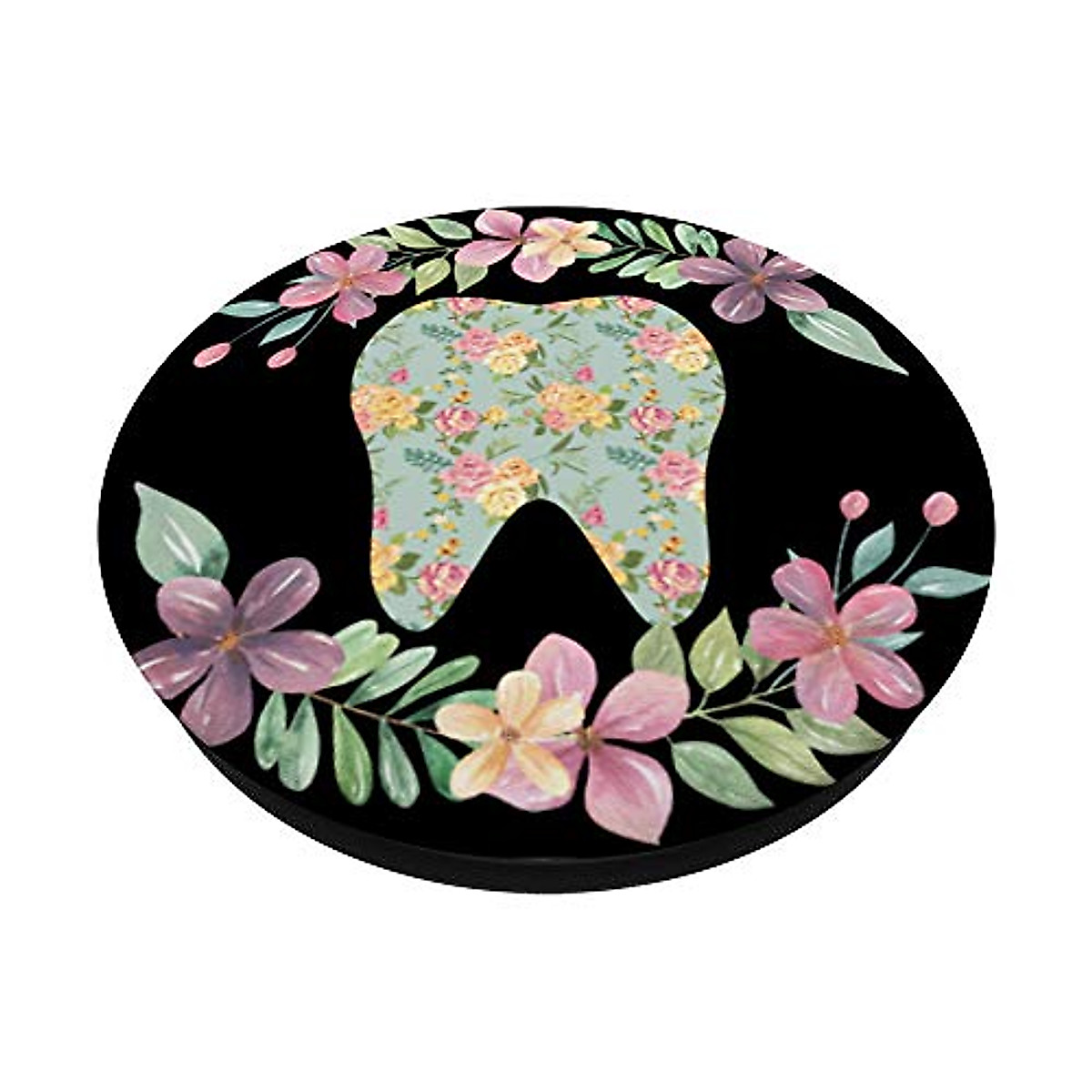 Dental Assistant Gift Hygienists Flower Power Floral Tooth PopSockets Grip and Stand for Phones and Tablets