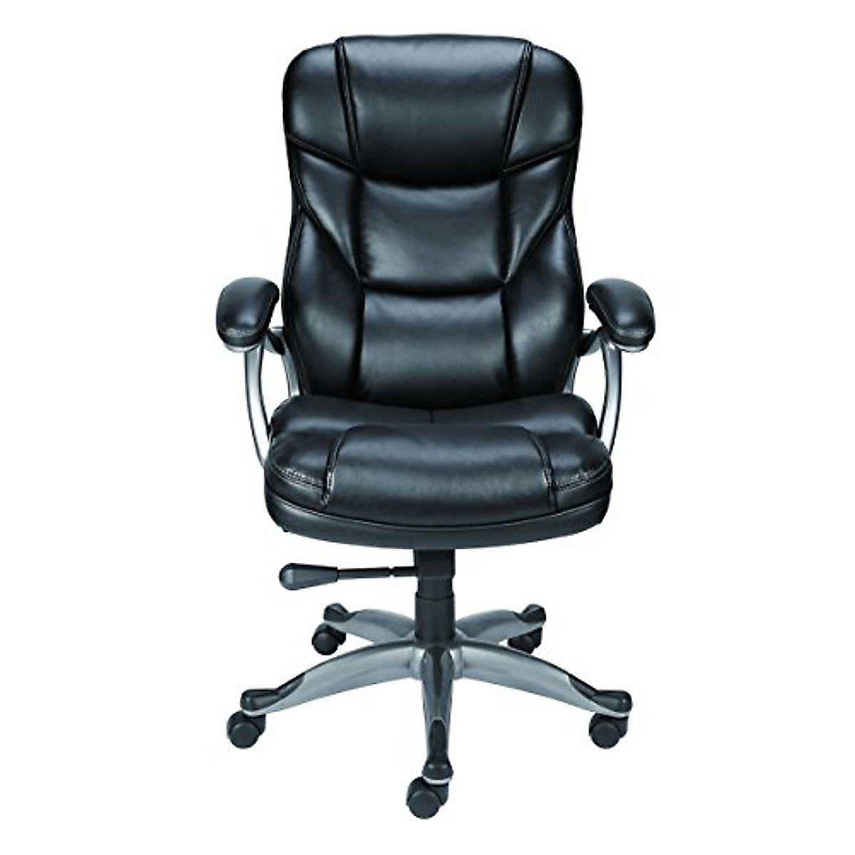 STAPLES 923523 Osgood Bonded Leather High-Back Manager's Chair Black