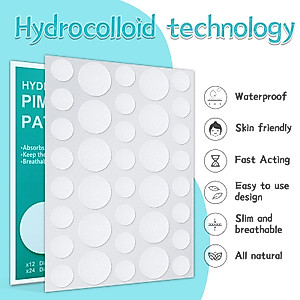 180 Counts Pimple Patches for Face Hydrocolloid Acne Patches for face Invisible Zit Patches for Face Pimple Patch Acne Spot Treatment Patch Blemish Patches Cover Patches Stickers