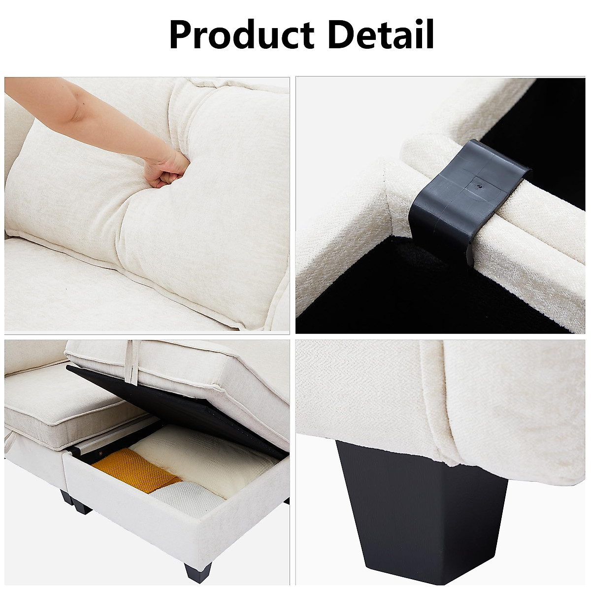 Corner Modular Sectional Sofa Set, Convertible L Shaped Couch with Storage, 6 Seater Sofa Modular with Ottomans and Reversible Chaise for Living Room, Office (Beige)