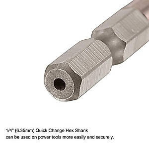 uxcell Combination Drill and Tap Bit Set M3 M4 M5 M6 M8 M10 with 1/4" Hex Shank Vacuum Titanium Coated High-Speed Steel Countersink Bit Spiral Flute Tapping Tool 6pcs