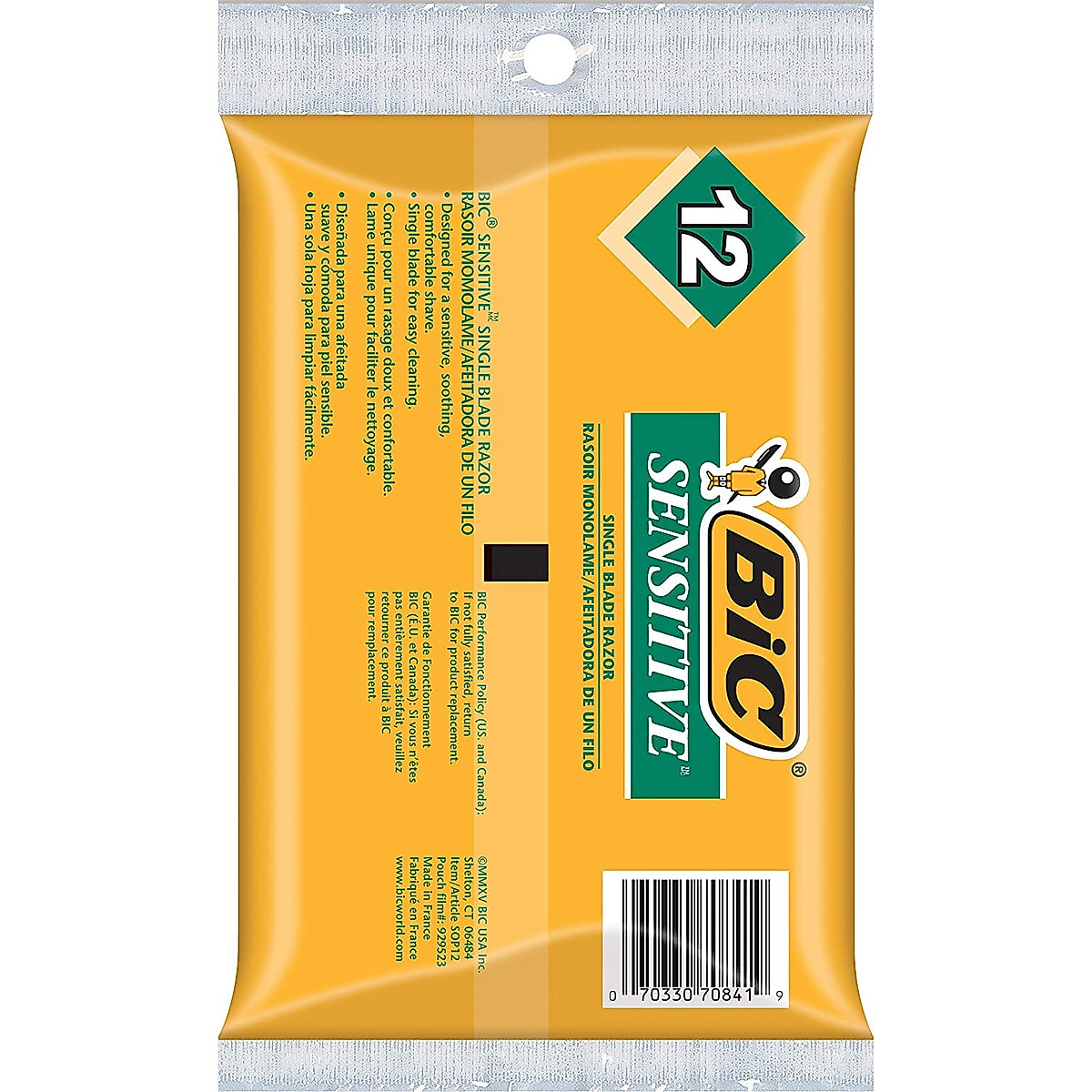 Bic Single Blade Shavers Sensitive Skin - 12 ct (3 packs of 12)