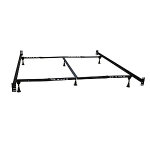 Hollywood Bed Frames Bed Frame with Headboard/Footboard Attachment/6 Legs and Adjustable Glides, Queen/Eastern King