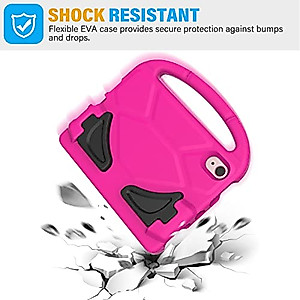 SUPLIK Kids Case for iPad Mini 6 (8.3-inch, 2021), iPad Mini 6th Generation Case for Kids, Built with Screen Protector, Durable Shockproof Protective Cover with Handle Stand, Pink