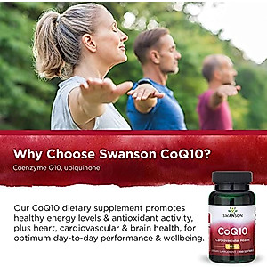 Swanson CoQ10 - Energy Antioxidant Support - Coenzyme Q10 Supplement - (100 Softgels, 100mg Each)