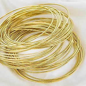 And Lovely 14K Gold Plated Plus Size Plated Bracelet Bangle - Set of 44 (Gold)