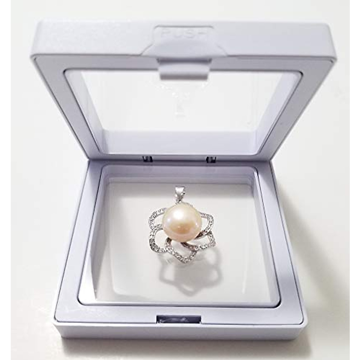 JM Set of 3 pcs Transparent 3D Floating Frame Display Holder/Box/Frames for Challenge Coins, AA Medallions, Antique, Jewelry,Gift, White, 2.75 x 2.75 x 0.75 Inches