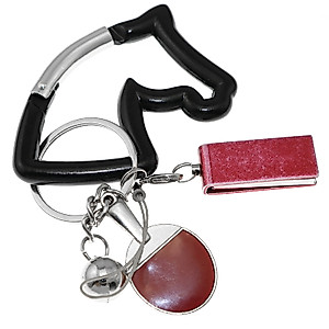 Lind Kitchen D Shape Clip 3PCS 60cm Aluminium Alloy Horse Style Clasp Spring Hook Keyring Buckle Keychain Snap Hook Black