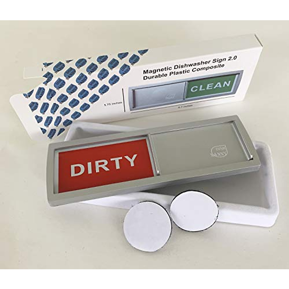 2020 Dish nanny (EASY ASSIST SNAP SLIDE) silver with red and green