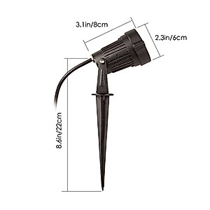 Tento Lighting 60cm Extended Wires Low Voltage Outdoor Backyard Lawn Spotlight Landscape Garden Wall Lighting COB LED Lights, Cool White, 12v 5w (500lm) (4/Pack)