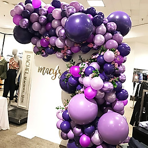 PartyWoo Royal Purple Balloons, 52 pcs 12 Inch Purple Balloons, Latex Balloons for Balloon Garland or Balloon Arch as Birthday Decorations, Wedding Decorations, Baby Shower Decorations, Purple-Y16