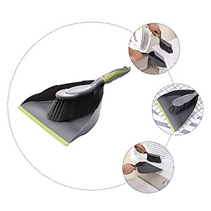 Didiseaon 1 Set Broom Cleaning Brush Keyboard Cleaning Brush Pet Hair Broom Clean Keyboard Gap Cleaning Broom Crumb Cleaner Mini Hand Broom Desktop Handle Keyboard Pet Dustpan Green Pbt