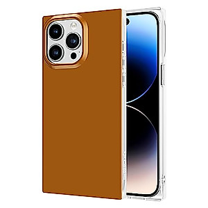 COCOMII Square Case Compatible with iPhone 12 Pro Max - Slim, Glossy, Solid Color, Timeless Neutrals, Easy to Hold, Anti-Scratch, Shockproof (Caramel)