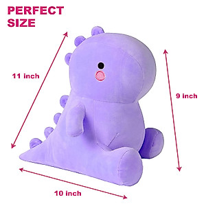 Ditucu Cute Dinosaur Stuffed Animals Toys Plush Dolls Soft Dino Plushie Birthday Gifts for Kids Girls Boys Purple 10 inch