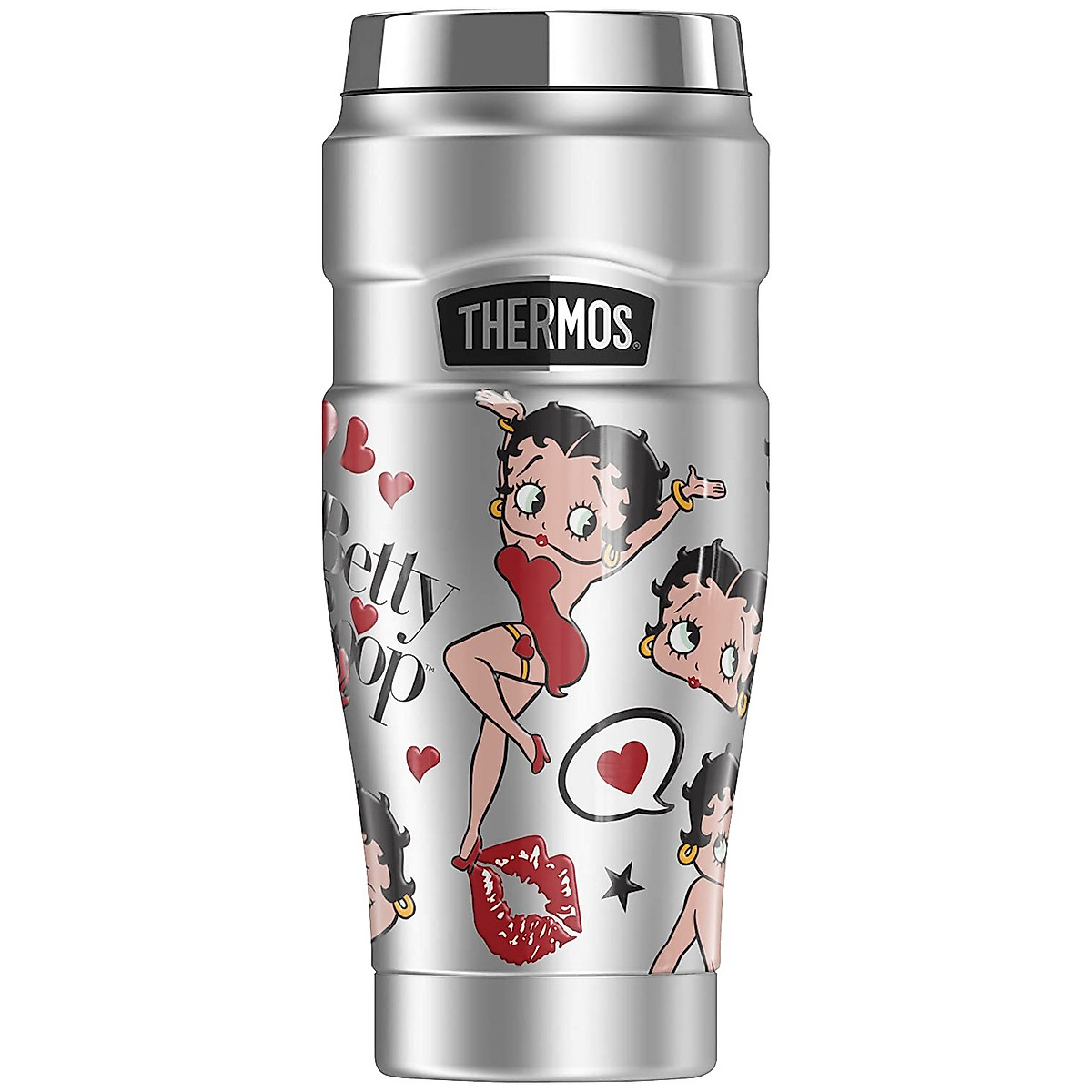 THERMOS Betty Boop Collage STAINLESS KING Stainless Steel Travel Tumbler, Vacuum insulated & Double Wall, 16oz