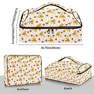 Kcldeci Insulated Thermal Food Carrier Insulated Casserole Carrier for Hot or Cold Food,Pizza Slices (2) Insulated Tote Bag for Potluck Cookouts Parties Picnic,Lasagna Lugger