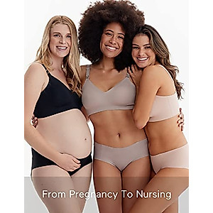 Momcozy Seamless Nursing Bra for Women 2 Pack Comfort Smooth Breastfeeding Maternity Bralette Wireless Pregnancy Bra