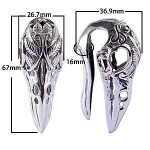 2PCS 9/16 14mm Ear Hangers for Stretched Ears Bird Stainless Steel Ear Weights Expander Gauge Earrings for Body Piercing Jewelry Upgrade Plugs,Sliver,Steel Color,6.7x3.69cm
