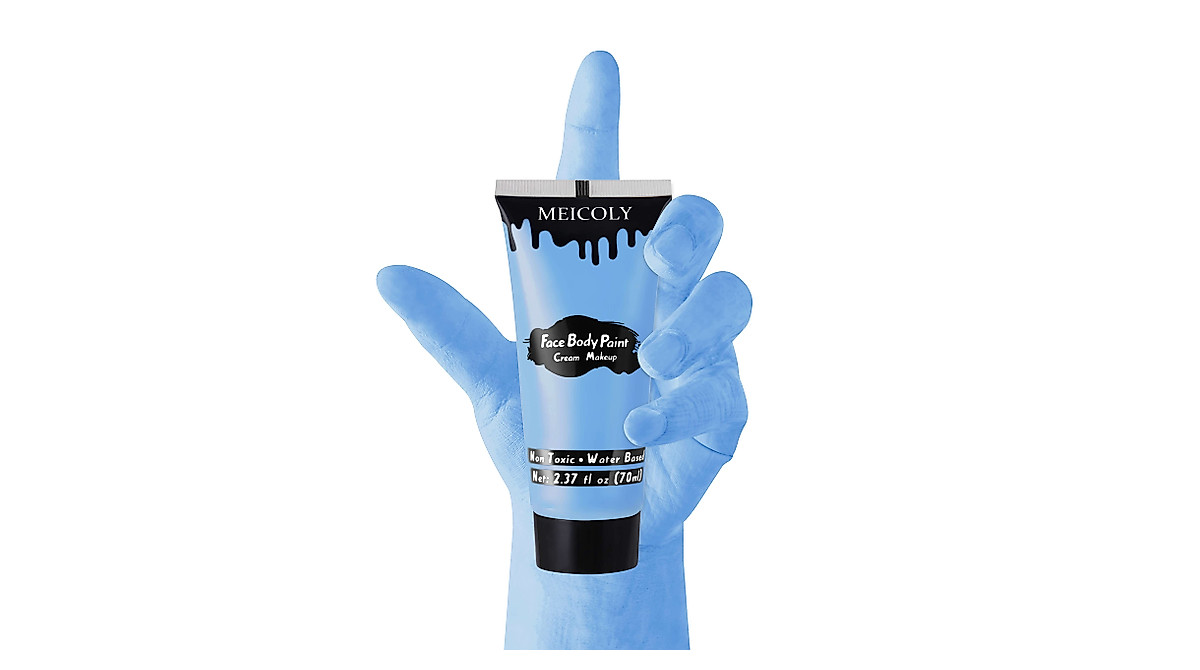 MEICOLY Light Blue Face and Body Paint - Vibrant & Washable Makeup