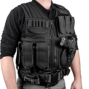 BARSKA mens Loaded Gear BI12018 VX 200 Tactical Vest Right Hand, Black, Large US