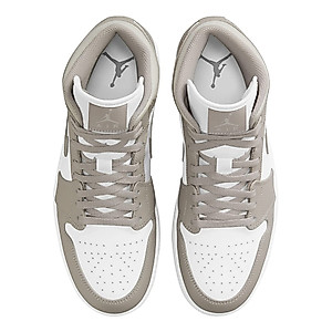 Nike Men's Jordan Air 1 Mid Shoes, College Grey/Light Bone-white, 11