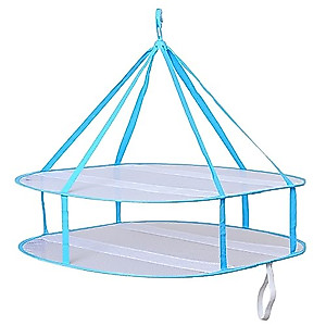 Alipis 3pcs 2 Hanging Flat Clothes Rack Collapsible Clothes Drying Rack mesh Laundry Drying Basket Collapsible Laundry Drying Rack Collapsible Drying Rack for Clothes Collapsible Hangers