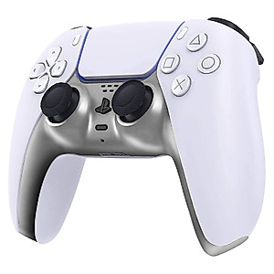 PS Five Controller Accessories, AKNES Customized Face Plates Replacement for PS Five Wireless Controller Accessories Decoration Shells Clip Cover DIY with 8PCS Thumb Stick Grips (Charcoal)'