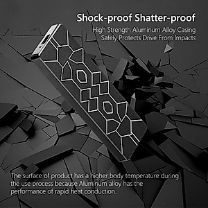 External Hard Drive 2TB, External Solid State Portable SSD Drive Mobile SSD External Drive USB 3.1/USB-C High Speed for Desktop & Laptop,Windows PC,Mac,Linux-Black