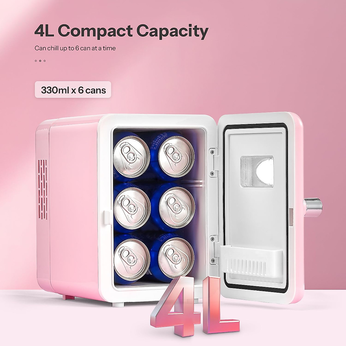 Yabano Small refrigerator KM-14-pink with handle