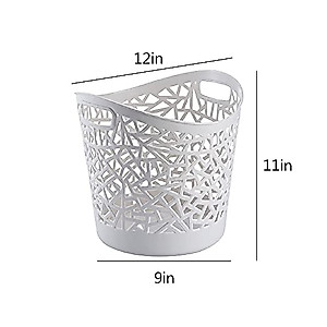HPDEAR Laundry Hamper, PE Material Durable Hamper, Compressible and Foldable, for Dirty Cloths Storage in Bathroom (White)