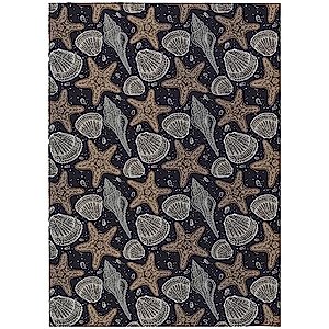 Addison Rugs Indoor/Outdoor Surfside ASR34 Black Washable 8' x 10' Rug