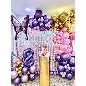 Shimmer Wall Backdrop Iridescent Pink Square Sequin Wall Panel Backdrop Decor for Wedding, Anniversary, Birthday, Party, 12 Panels