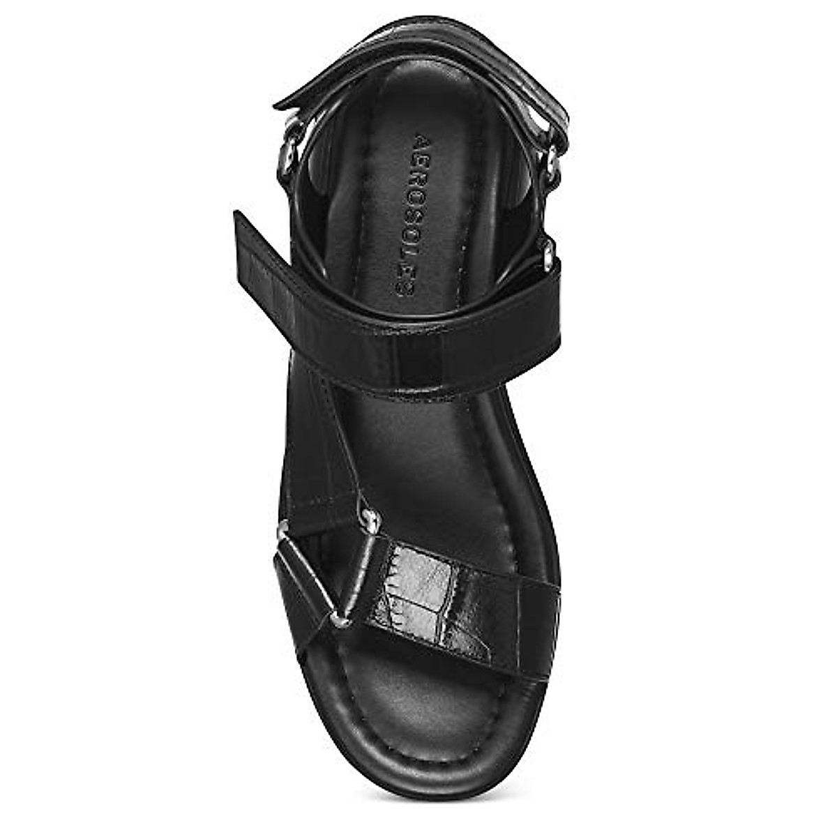 Aerosoles Women's Wave Sport Sandal, Black Croco, 8