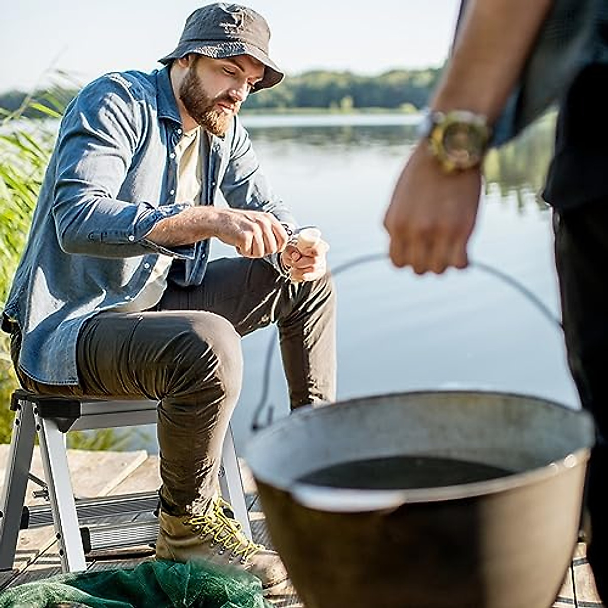 MTKOALA Folding Aluminum Step Stool - 400 lb Load Capacity - Foldable & Sturdy - Ideal for Adults, Kids, and Babies