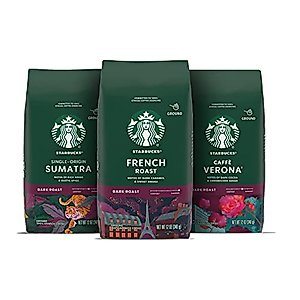 Starbucks Dark Roast Ground Coffee—Variety Pack—3 bags (12 oz each)