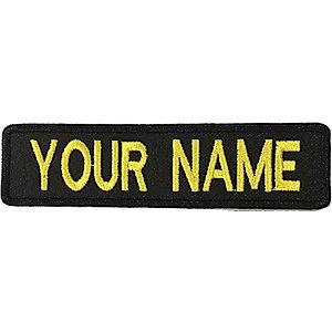 Custom Embroidered Name Patches,Personalized You Name Tag Hook and Loop,Iron On Police Patch for Tactical Vest,Jacket,Carrier,Hat/4'' x 1''/3''x1'', Black (Embroidery)