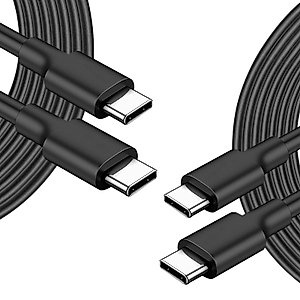 2 Pack USB-C Cable, Boost Charge USB-C to USB-C Cable, USB Type-C Cable, Compatible with Samsung Galaxy S23, S23+, Note20, Pixel 6, Pixel 7, iPad Pro, Nintendo Switch and More (Black)