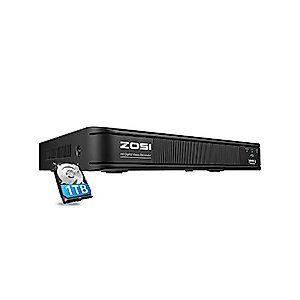 ZOSI H.265+ 5MP Lite 8 Channel CCTV DVR Recorder with Hard Drive 1TB, Remote Access, Motion Alert Push, Hybrid Capability 4-in-1(Analog/AHD/TVI/CVI) Full 1080p HD Surveillance DVR for Security Camera