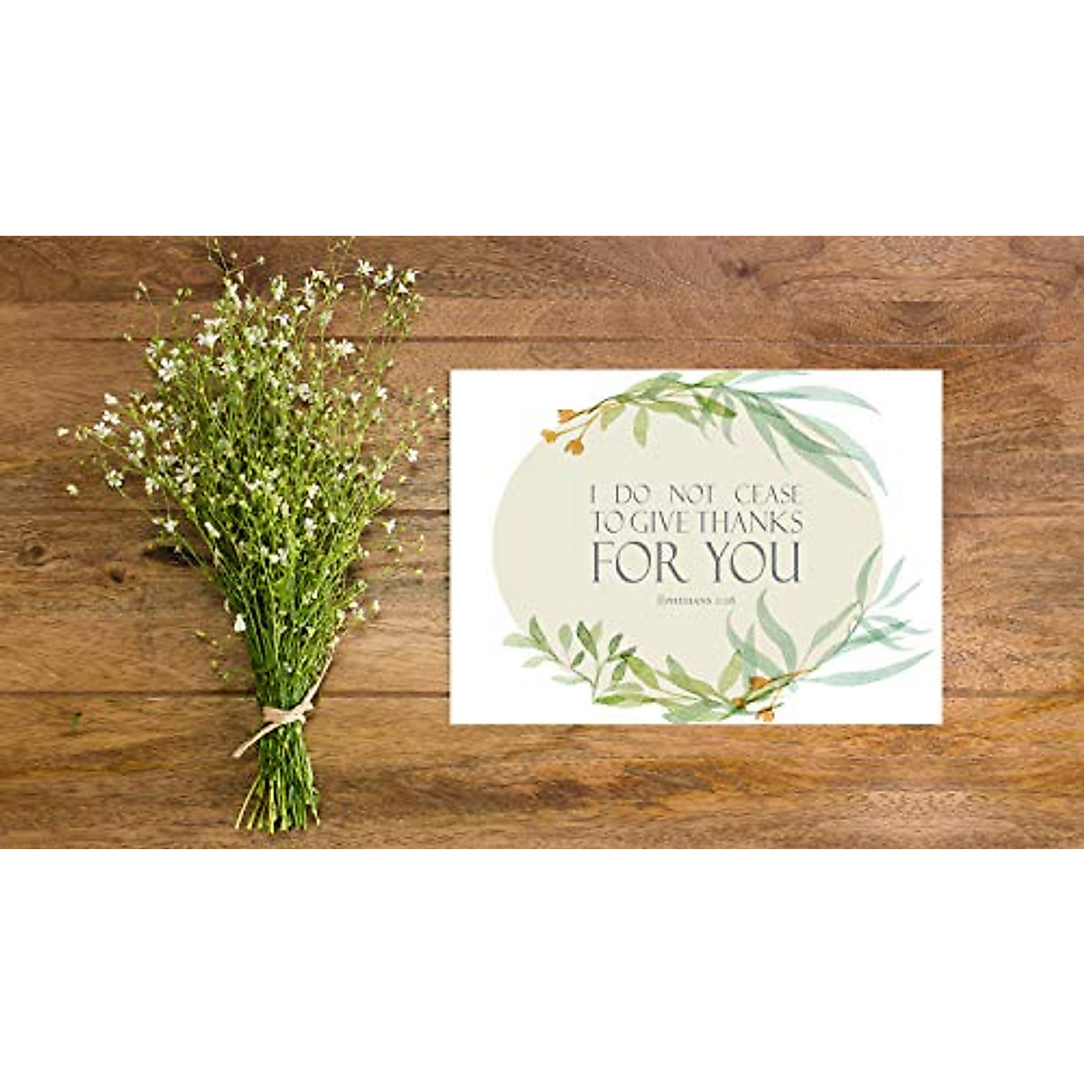 JBH Creations Religious Thank You Cards with Bible Verse - Watercolor Scripture Design - Pack of 24 - Oval