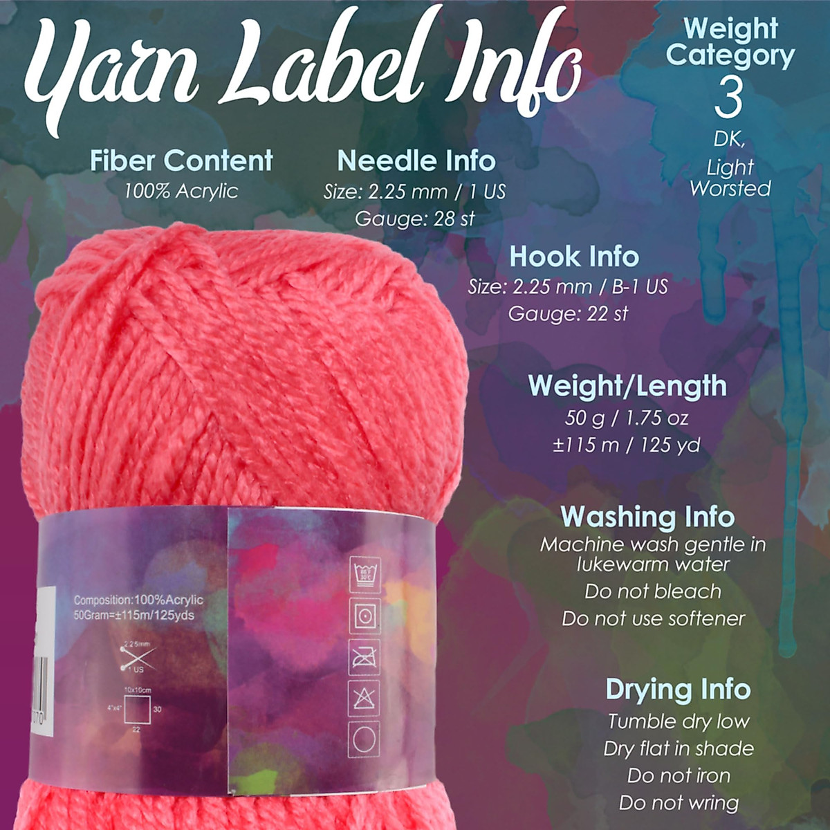 JubileeYarn Amigurumi Select Yarn - Baby Weight Acrylic - Shades of Brown - 4 Skeins