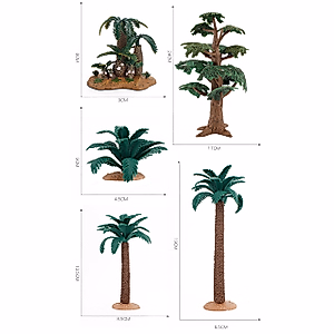 BDBD 7Pcs Mixed Model Trees, 1.7-9 Inch(4.5-24 Cm), Ho Scale Trees, Diorama Trees, Model Train Scenery, S for Projects Scenics Trees