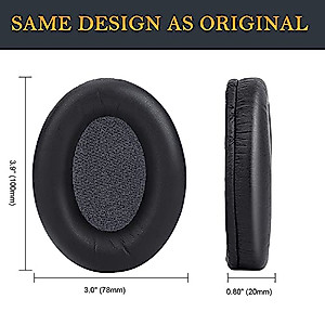 SOULWIT Replacement Earpads for Sony WH-1000XM4 (WH1000XM4) Headphones, Ear Pads Cushions with Noise Isolation Memory Foam, Added Thickness, Without Affecting Sensor-Black